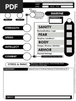 Mothership Character Sheet Fillable | PDF