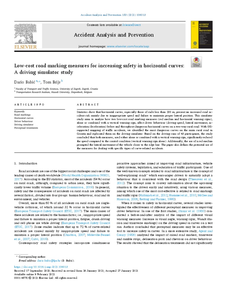 Low-Cost Road Marking Measures For Increasing Safety in Horizontal ... Low-Cost Road Marking Measures For Increasing Safety in Horizontal ...