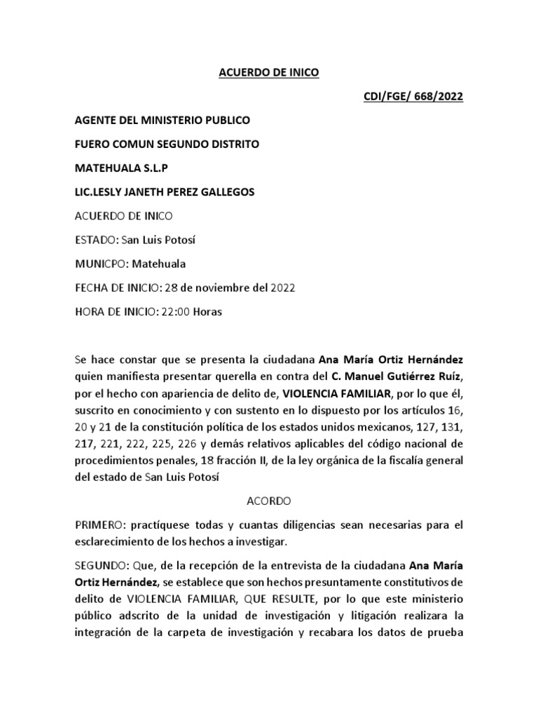 Acuerdo de Inico | PDF | Justicia | Crimen y violencia