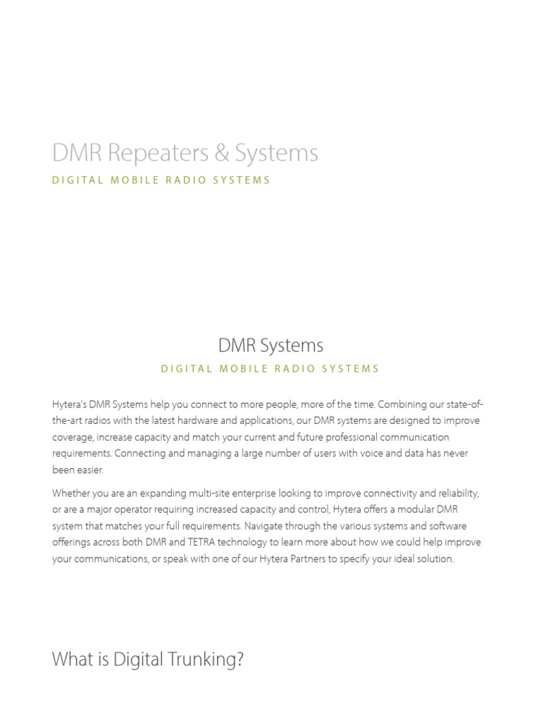 DMR Repeaters & Systems | PDF | Telecommunications Engineering ...