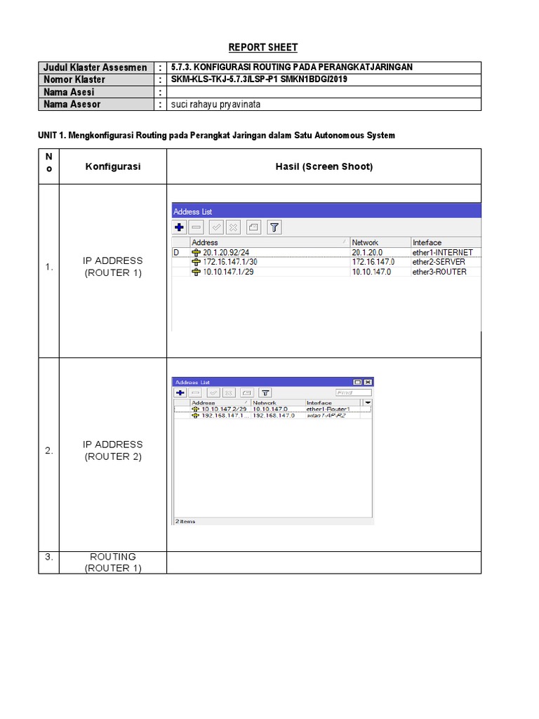 Report Sheet | PDF | Komputer