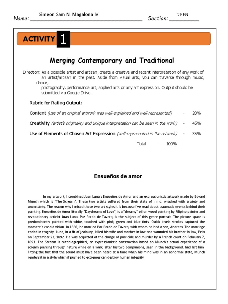 Art-App - Act1 - IV@2EFG | PDF | Paintings | The Arts