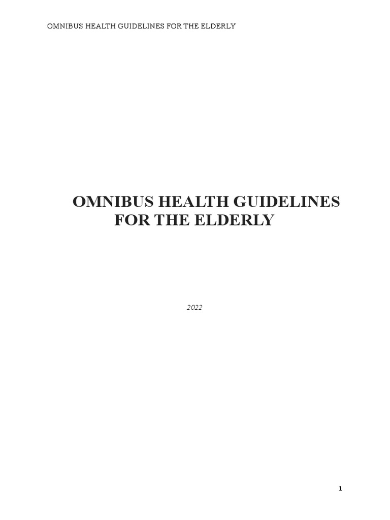 Omnibus Health Guidelines for Seniors | PDF | Oral Hygiene | Hypertension