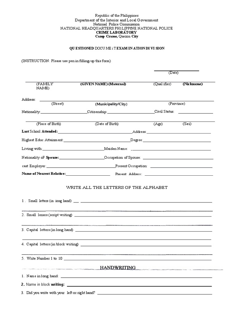 Handwriting Specimen | Download Free PDF | Writing | Justice