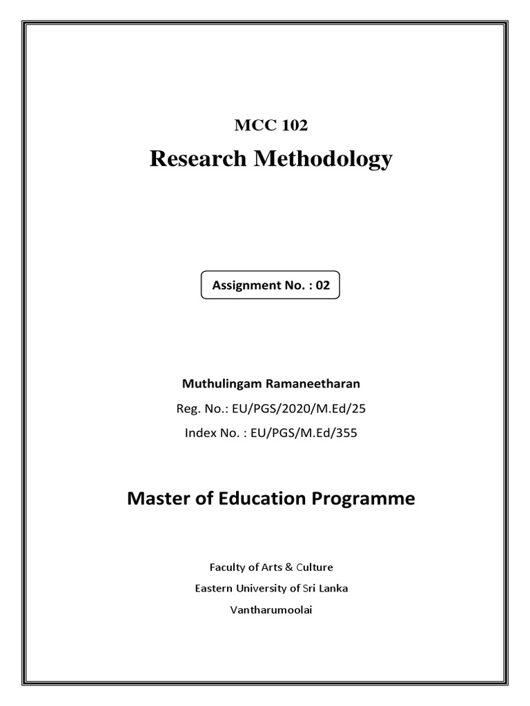 MCC 102 Research Method Ass #2 | PDF | Engineering