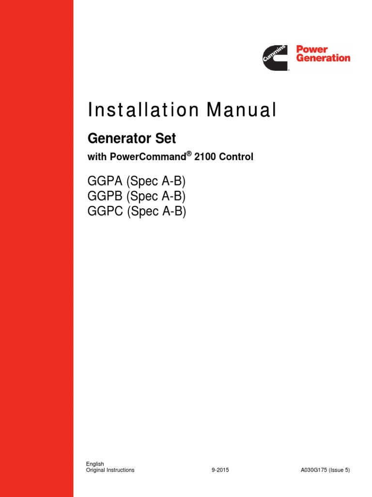 Cummins GGPA GGPB GGPC Installation Manual | PDF | Fires | High Voltage