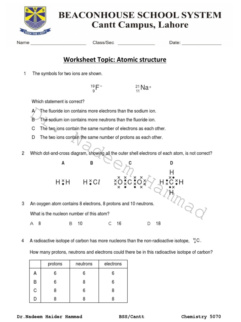 atomic structure | PDF | Atoms | Proton