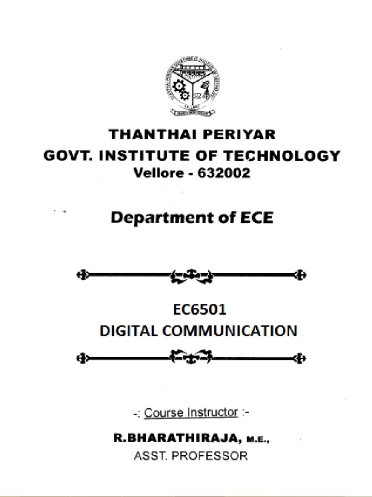Digital Communication Notes Revised Pdf Modulation