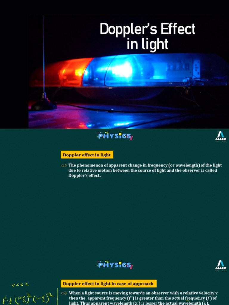 Doppler's Effect in Light and Revision and Doubt Session | PDF ...