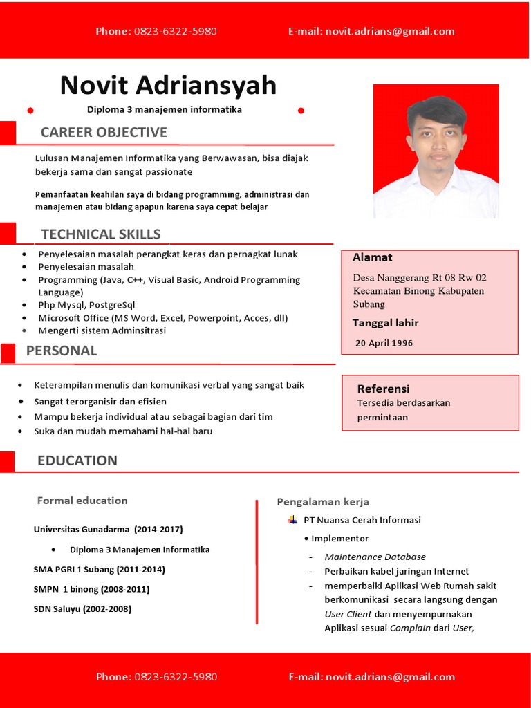 CV Novit Update 2020 | PDF