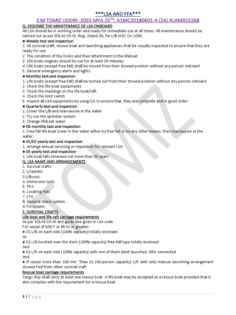 LSA and FFA Maintenance Guidelines | PDF | Radar