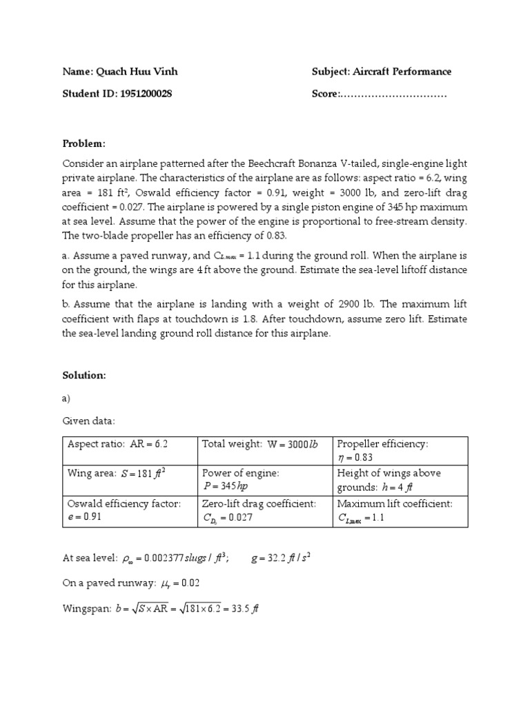 Aircraft Performance | PDF | Aircraft | Lift (Force)