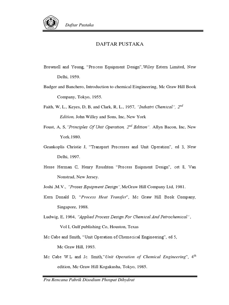 Daftar Pustaka Pdf Chemistry Engineering