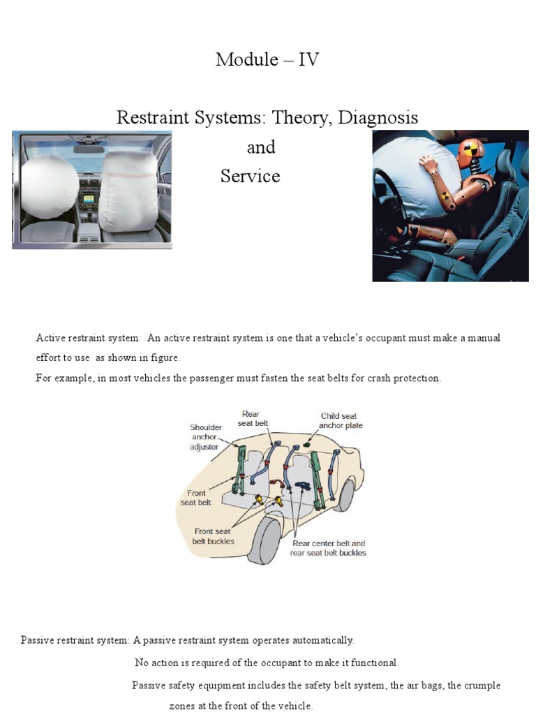 Restraint Systems | PDF | Airbag | Seat Belt