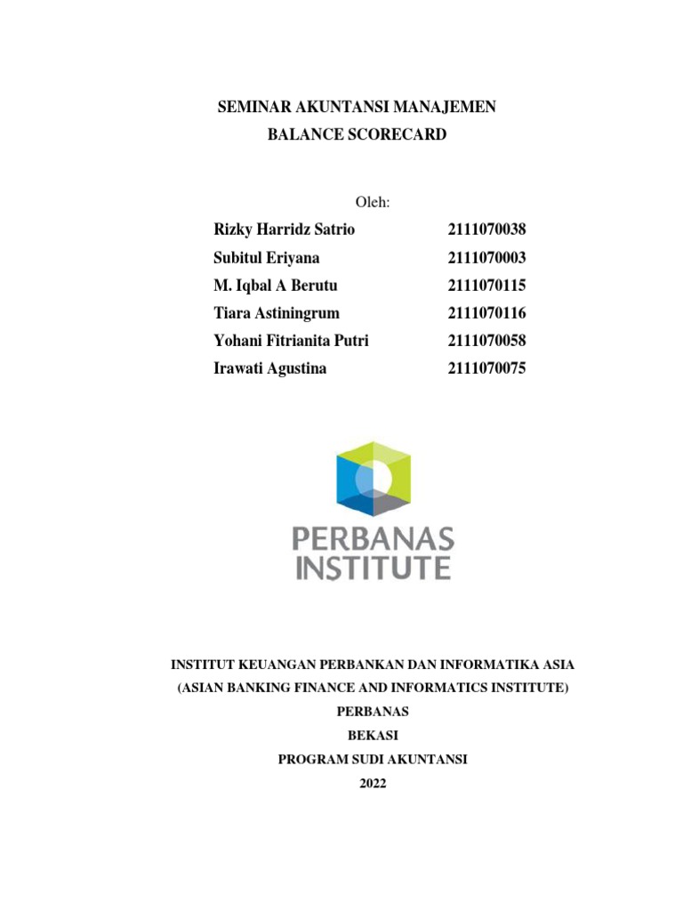 KEL C Makalah Balanced Scorecard | PDF