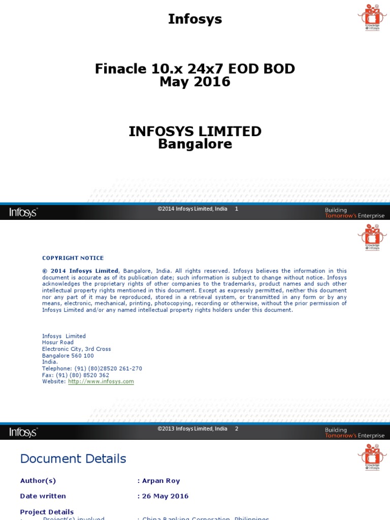 Finacle 10.x 24x7 EOD BOD Updated | PDF | Parallel Computing | Variable (Computer Science)