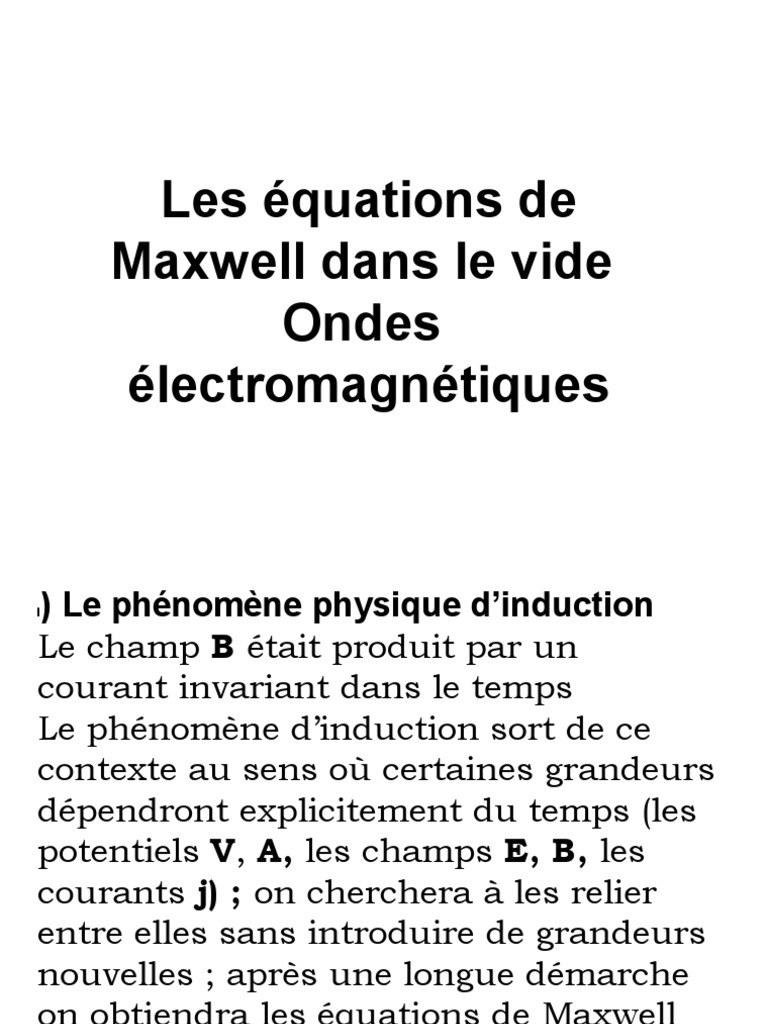 Les Equation de Maxwell 2 | PDF | Champ magnétique | Équations de Maxwell