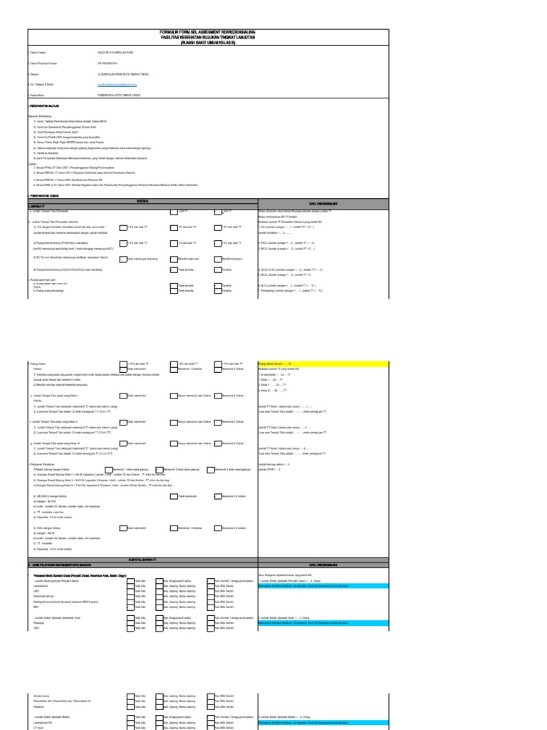 Formulir Rekredensialing RS Kelas B | PDF
