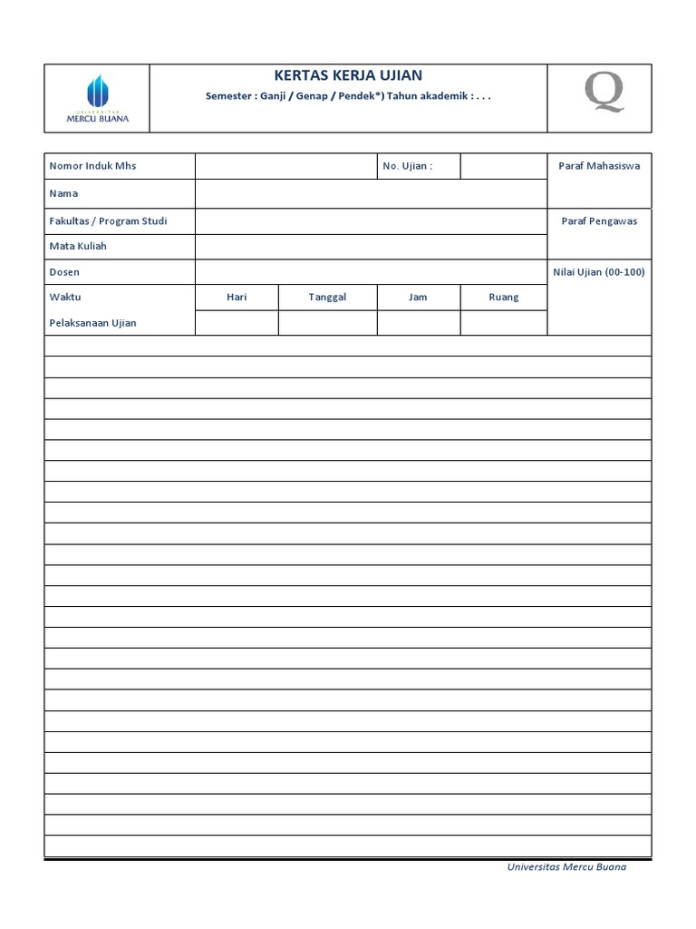 Kertas Kerja Ujian | PDF