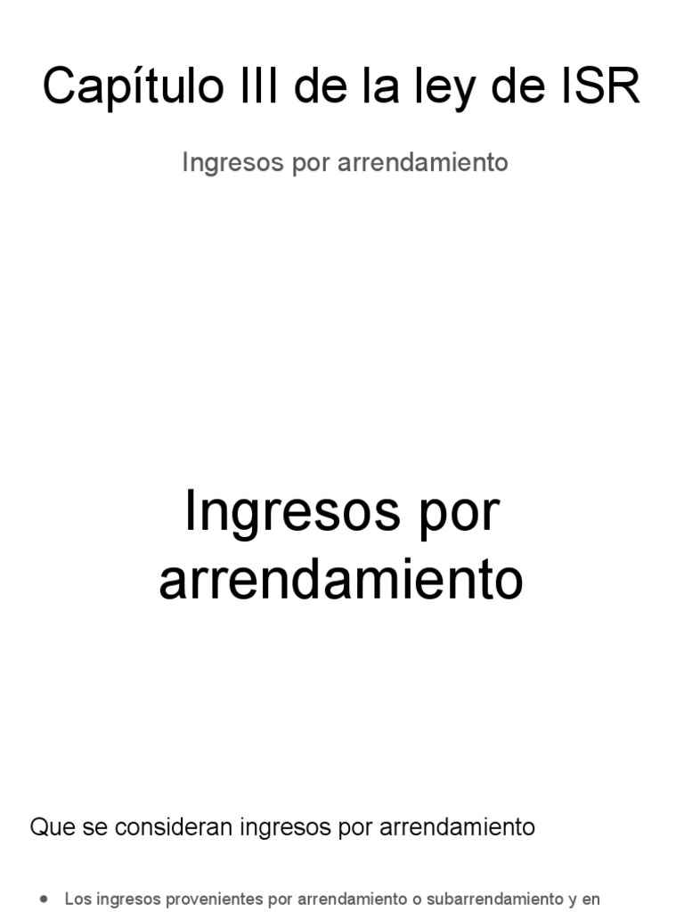 Capítulo III de La Ley de ISR | PDF | Impuestos | Propiedad