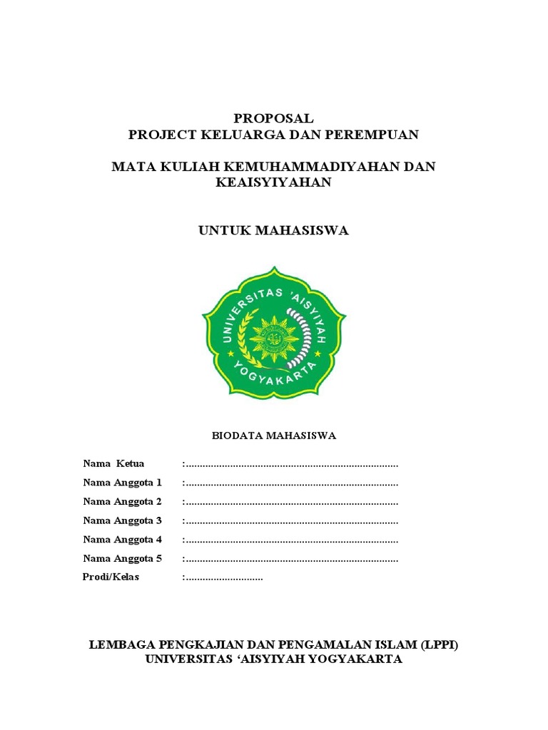 Projeck Perempuan Dan Keluarga PROPOSAL | PDF
