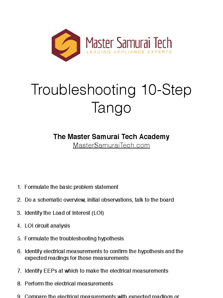Troubleshooting Ten Step Tango | PDF | Power Supply | Troubleshooting
