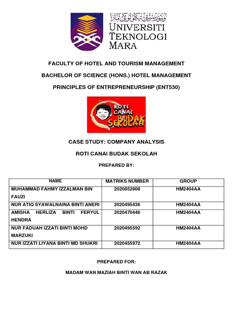 Group Ass Case Study Ent530 Roti Canai Budak Sekolah | PDF | Forecasting | Supply Chain