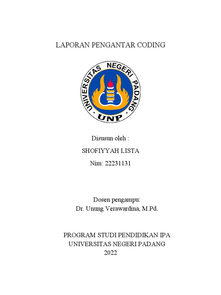 Laporan Pengantar Coding | PDF | Sains & Matematika