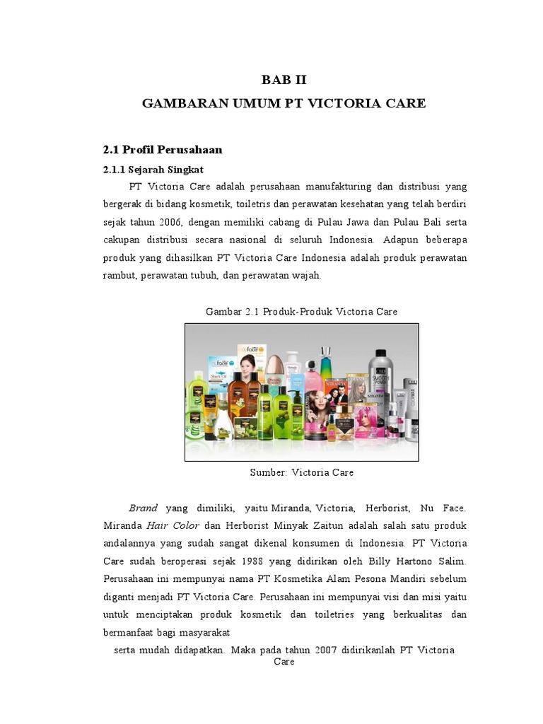 Profil dan Sejarah PT Victoria Care | PDF