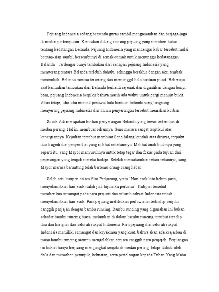 Cerita Singkat Film Pedjoeang | PDF