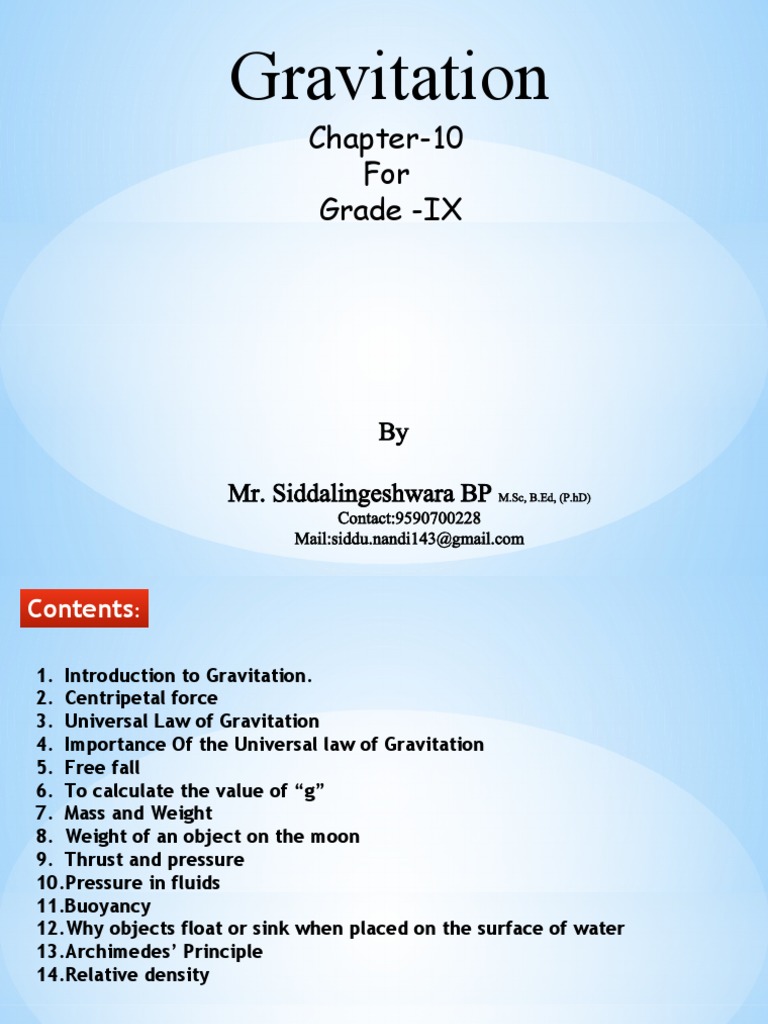 Gravitation Chapter 10 9614094 Powerpoint Pdf