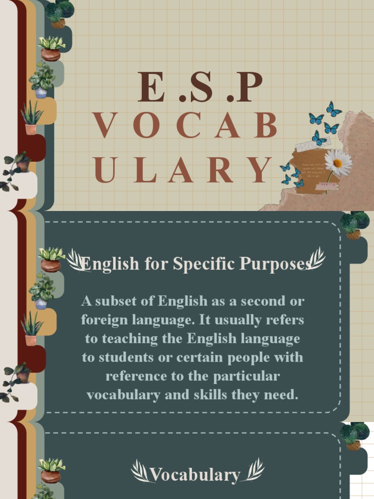 Vocabulary and ESP | PDF | Vocabulary | English Language