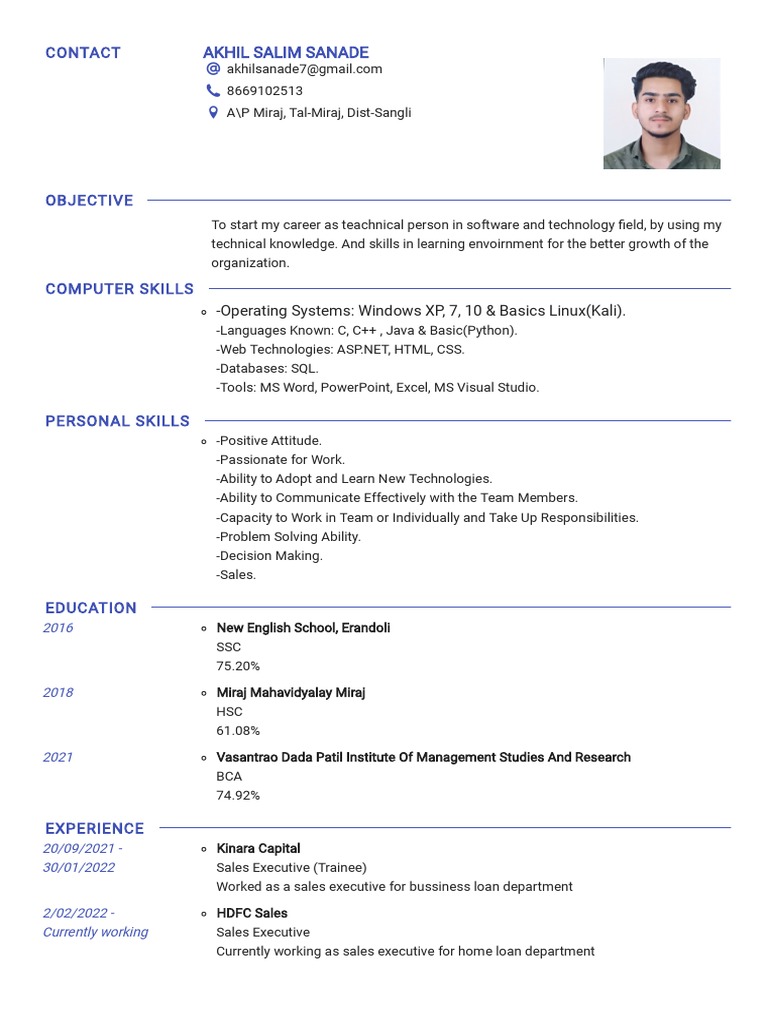 Akhil Sanade Updated Resume | PDF | Websites | User (Computing)