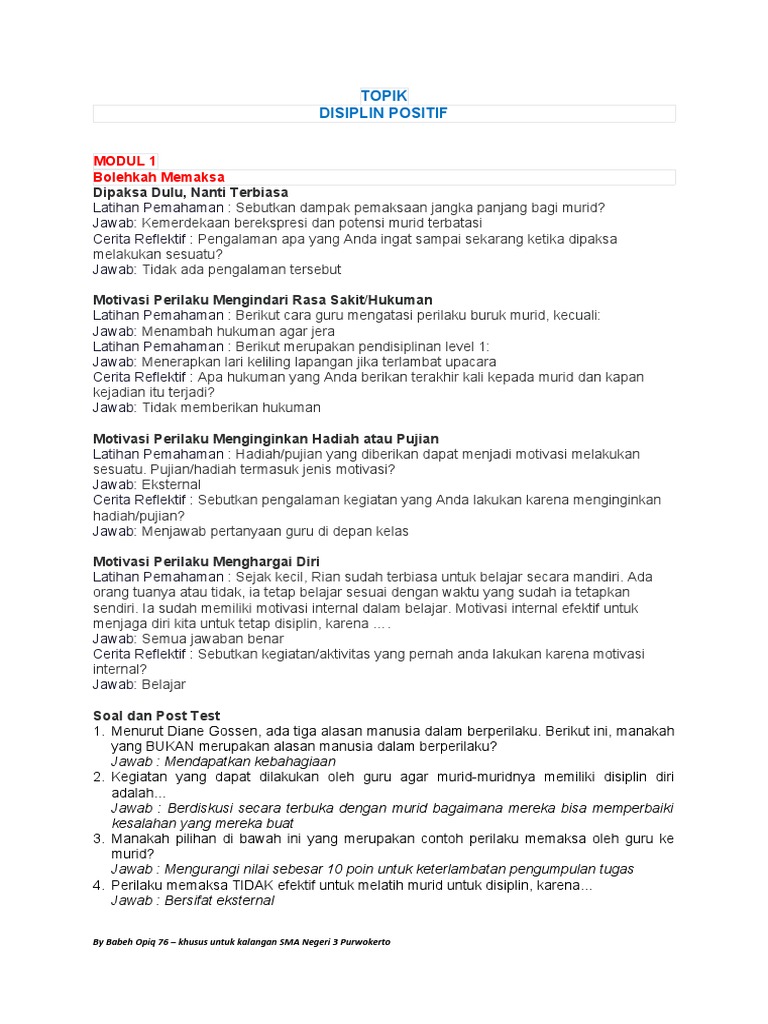 Materi PMM Topik Disiplin Positif | PDF