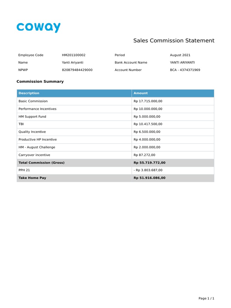 Commission COMM HM 210900030 | PDF