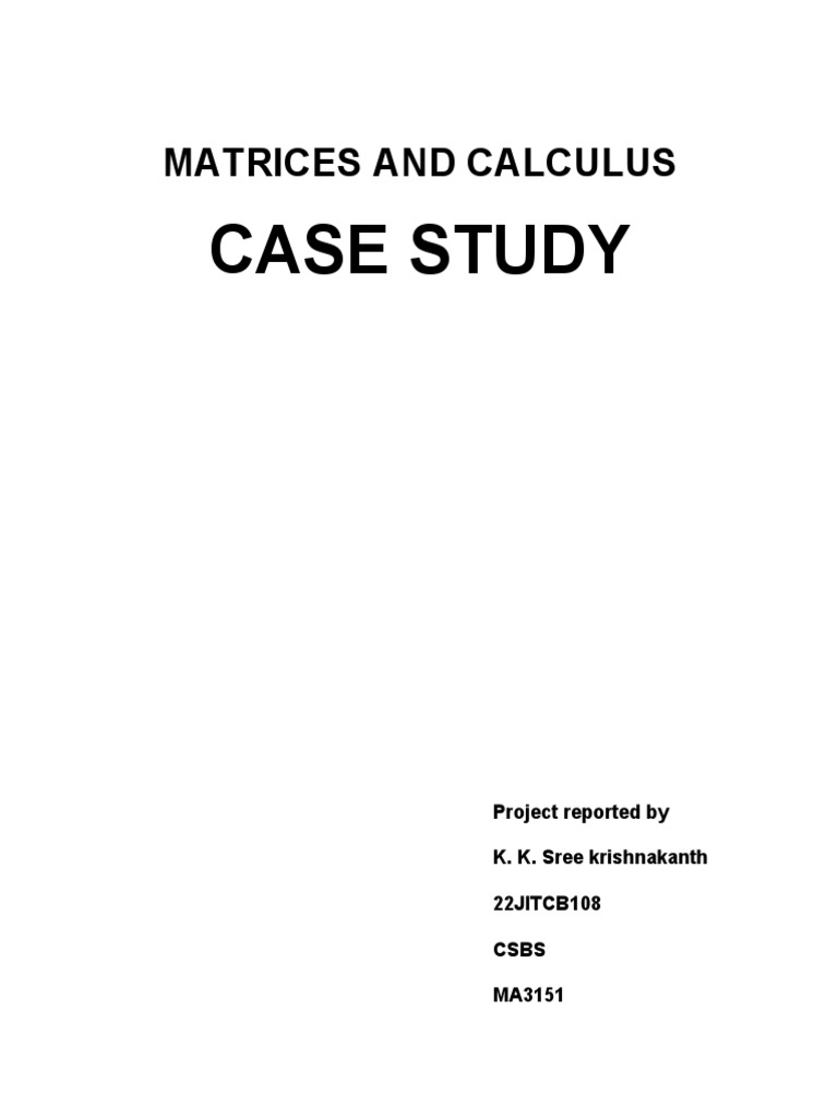 Maths Case Study | PDF | Eigenvalues And Eigenvectors | Matrix ...