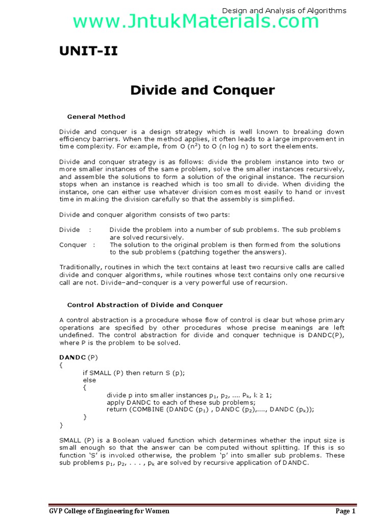 An Analysis Of Divide And Conquer And Binary Search Algorithms Pdf Algorithms And Data