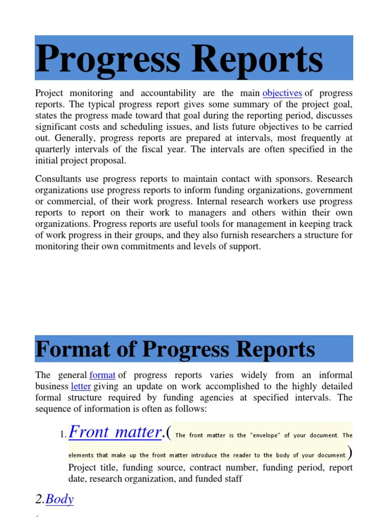 7 Progress Report | PDF | Business