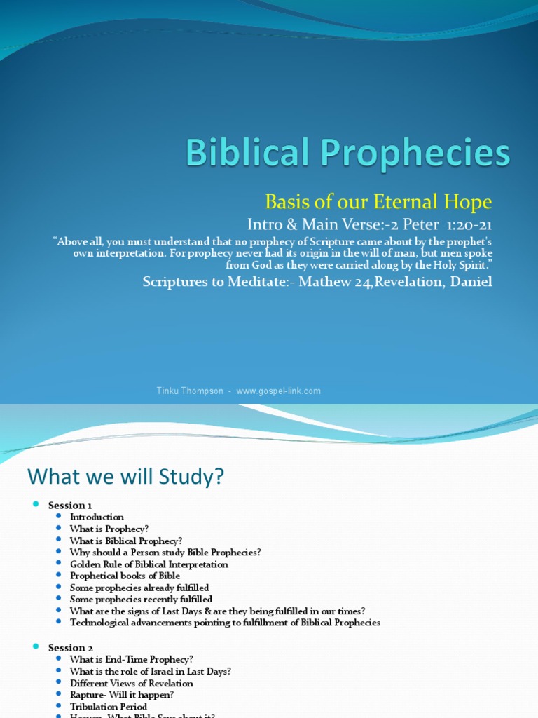 Biblical Prophecy 1 | PDF | Bible Prophecy | Jesus