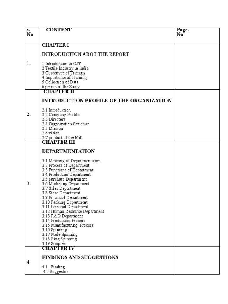 Ojt Document Sri Krishna Mill Pdf Spinning Textiles Spindle
