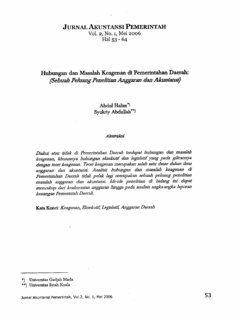 Halim-Abdullah-JAP (2006) Hubungan Dan Masalah Keagenan Di Pemerintahan ...