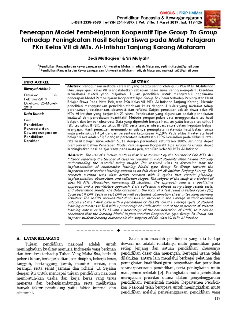 Penerapan Model Pembelajaran Kooperatif Tipe Group | PDF | Kesehatan Holistik