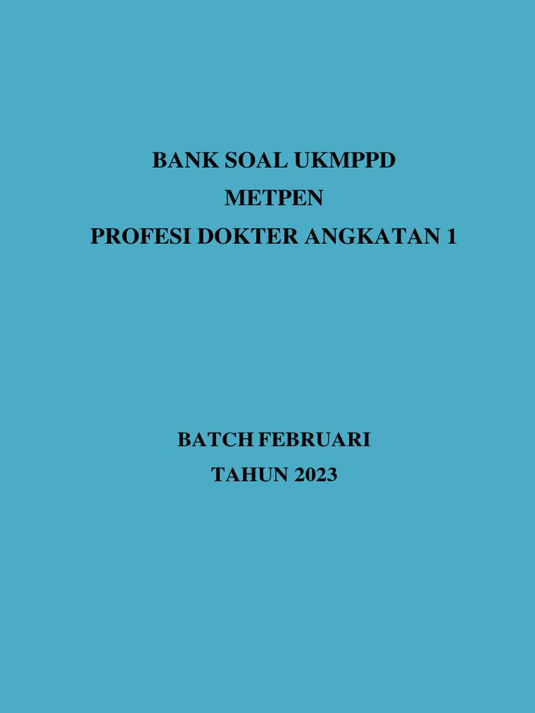 Bank Soal Metpen | PDF