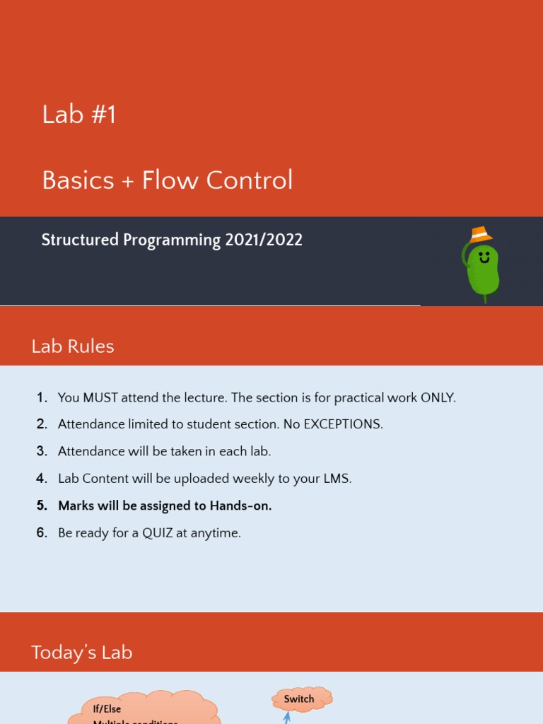 (SP - 22) Lab 1 - Basics + Flow Control | PDF | Debugging | Control Flow