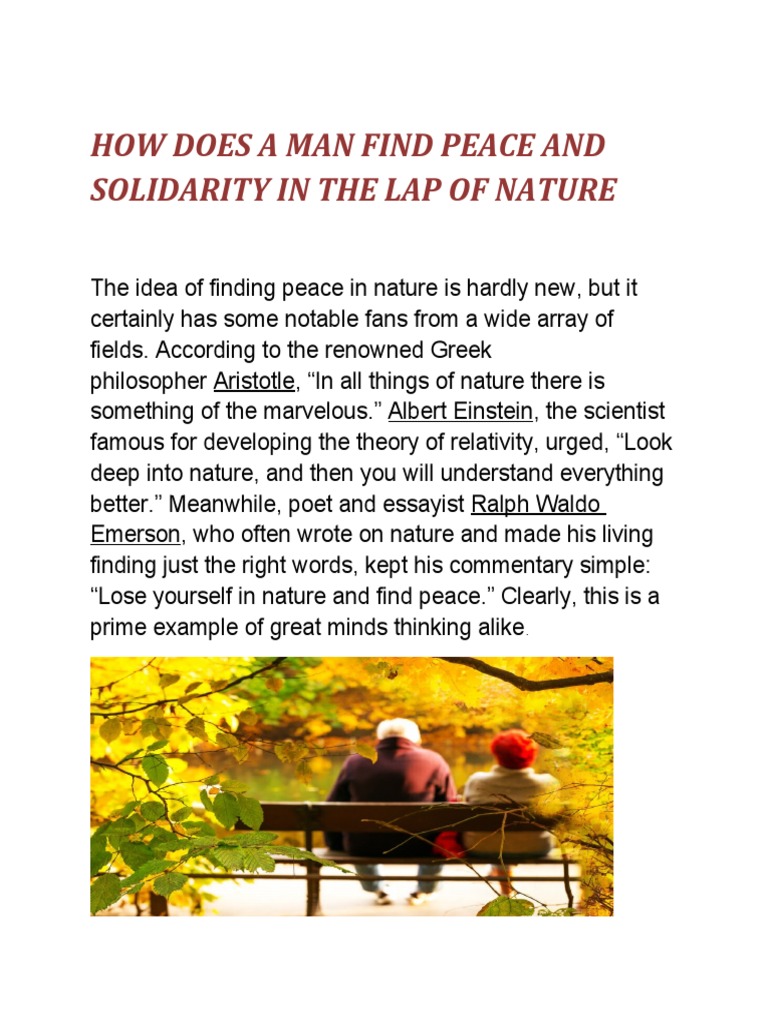 How Does A Man Find Peace and Solidarity in The Lap of Nature | PDF ...