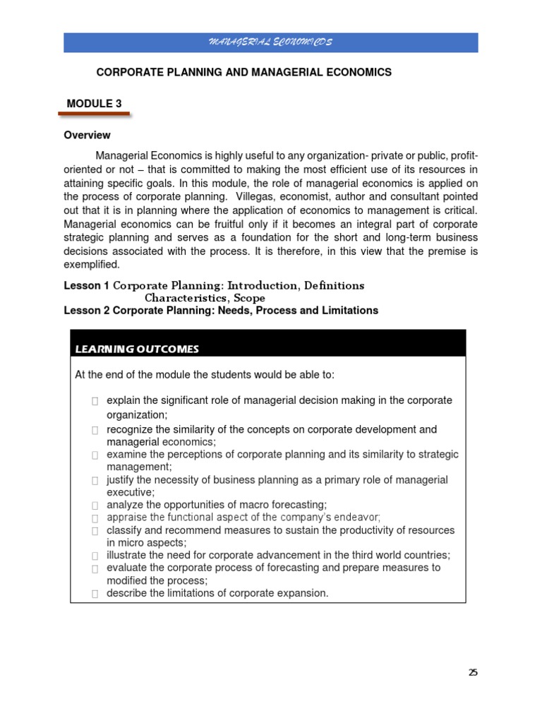Module 3 | PDF | Strategic Planning | Goal