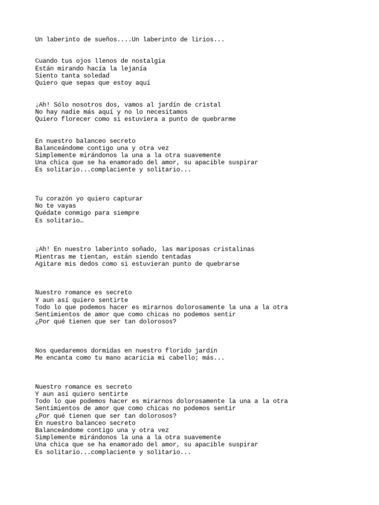 Letras de "Garasu no Hanazono" | PDF | Novela negra, policíaca y ...