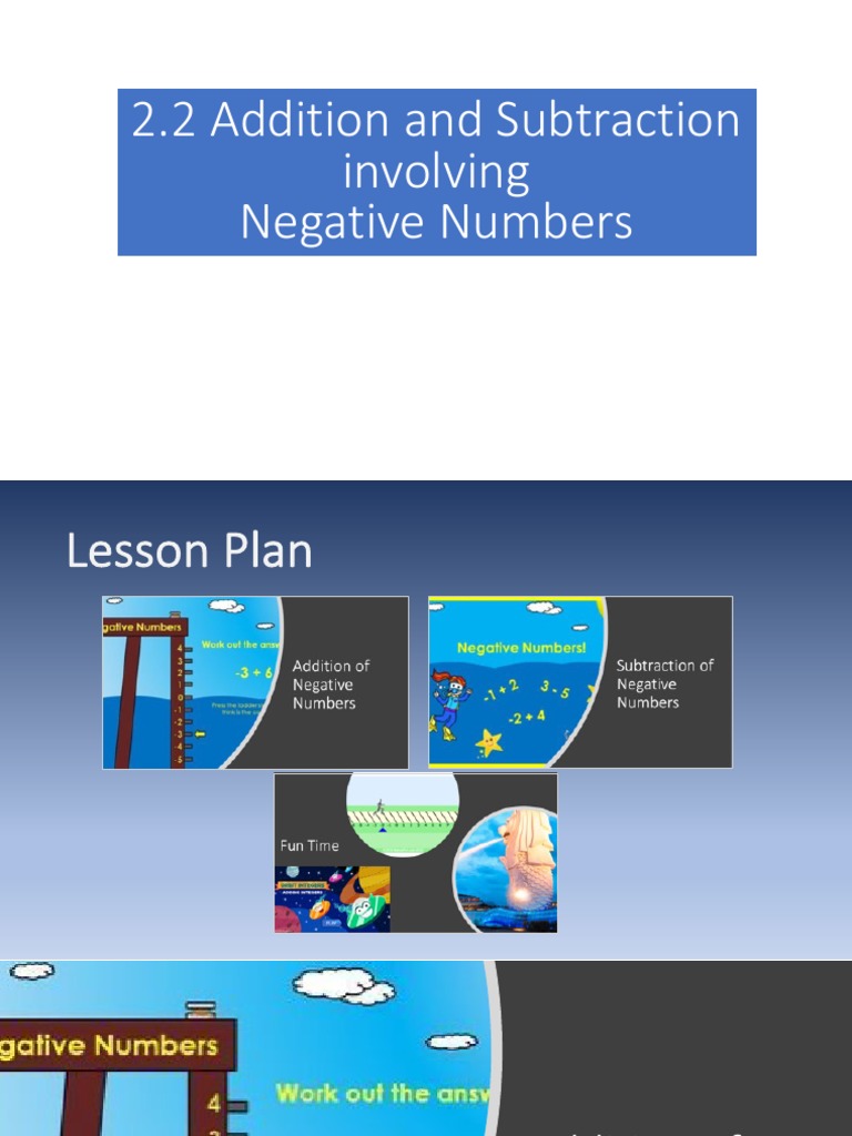 2.2 Negative Numbers - Add and Subtract | PDF | Numbers | Mathematical ...