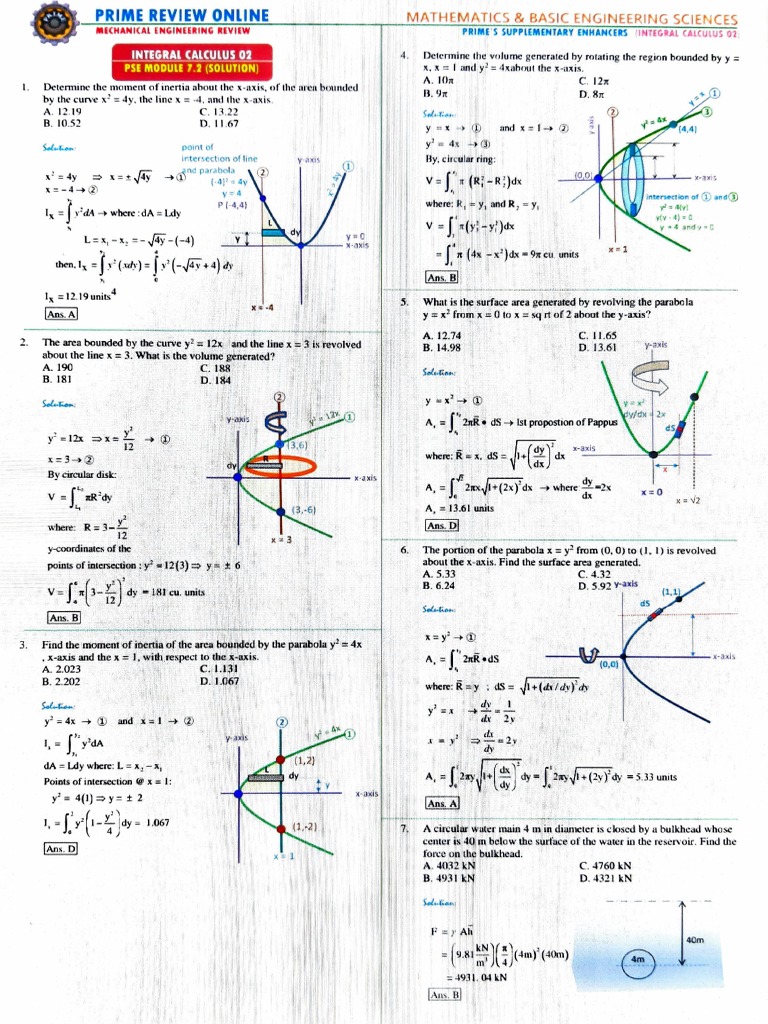 7.2 Integral Calculus 02 Solutions | PDF | Integral | Calculus