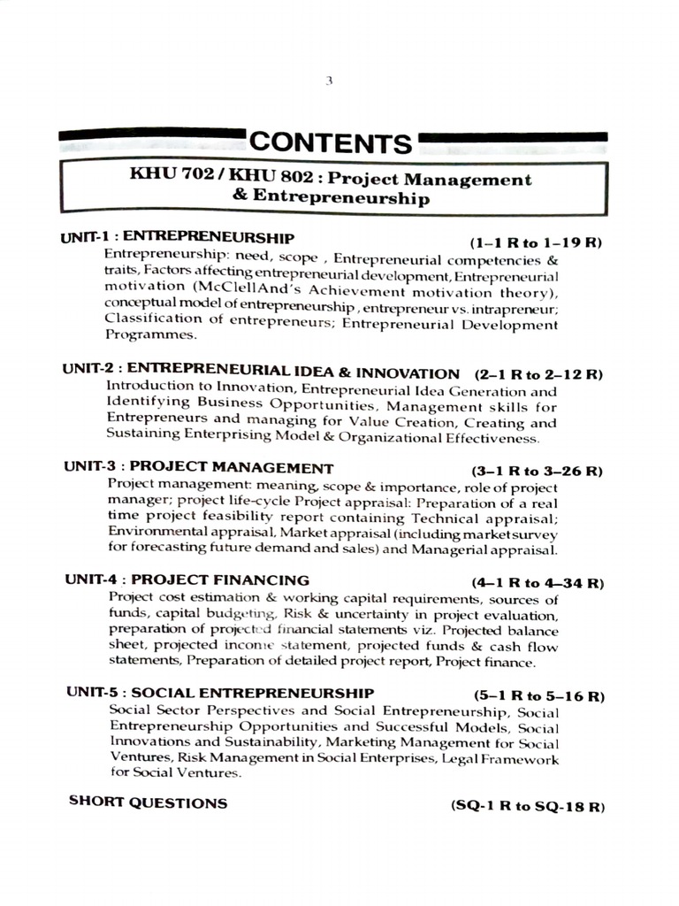 Project Management Entrepreneurship Pdf